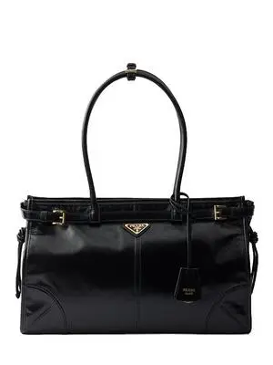 Prada Bonnie Large Leather Handbag - Black
