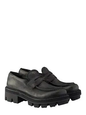 Prada Leather Loafers - Black