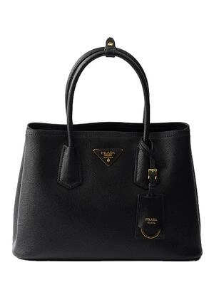 Prada Double Medium Saffiano Leather Bag - Black