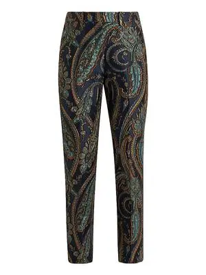 Etro Bristol Brocade Paisley Trousers - Blue Multi