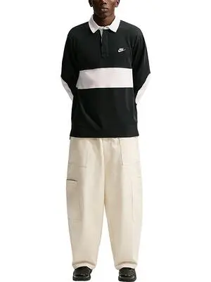 Nike Club Phantom Block Strip Cotton Rugby Shirt - Black/phantom/phantom