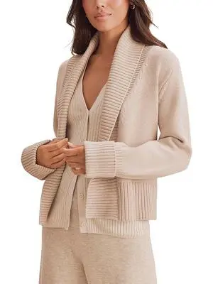 Splendid Aria Open Front Sweater Jacket - Wheat