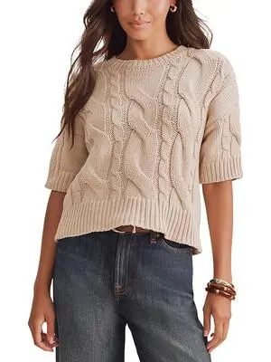 Splendid Rhiannon Cable Knit Sweater - Wheat