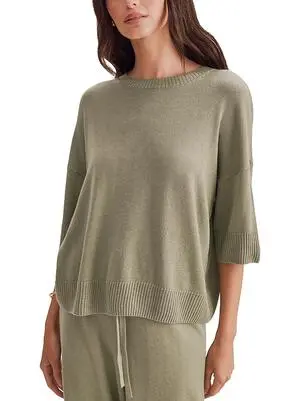 Splendid Georgie Short Sleeve Sweater - Eucalyptus