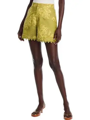 La DoubleJ Cotton Silk Printed Shorts - Green