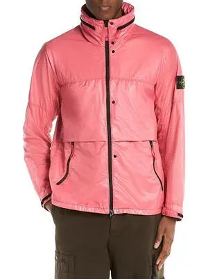 Stone Island Hooded Zipper Jacket - Geranium