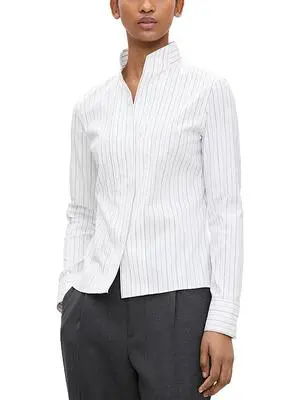 Theory Collared Long Sleeve Shirt - Black Multi
