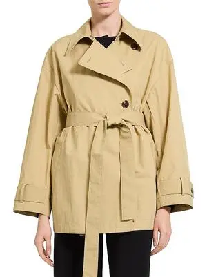 Theory Relaxed Double Breasted Trench Coat - Hazel