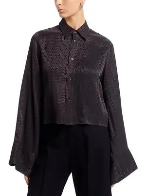 MAISON MARGIELA Long Sleeve Logo Shirt - Black