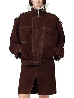 Giuseppe Di Morabito Suede Bomber Jacket - Brown