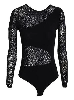 Wolford Bodysuit With Crewneck And Long Sleeves - Black