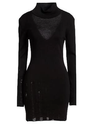 LANEUS Mini Dress Size Merino Wool - Black