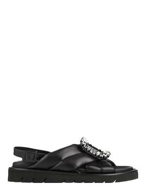 ROGER VIVIER Embellished Slingback Sandals - Black