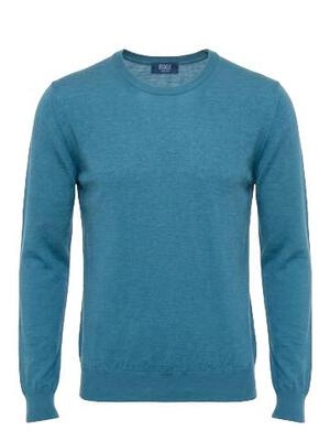 Fedeli Sweater Slate Cashmere Silk - Blue