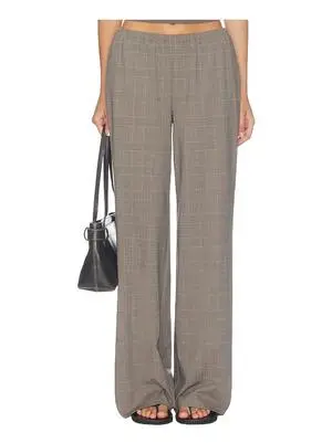 Good American Wide Leg Plaid Trousers - Mini Plaid