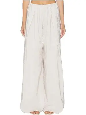LA LIGNE Pleated Wide Leg Pants - Stone