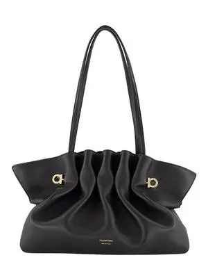 FERRAGAMO Medium Soft-bag In Nappa Leather - Black