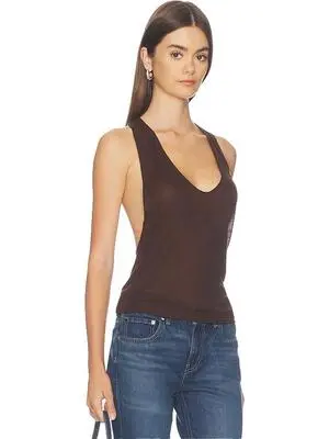 EB DENIM Sheer Racer Tank - Canyon