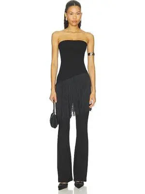 MORE TO COME Martini Fringe Top - Black