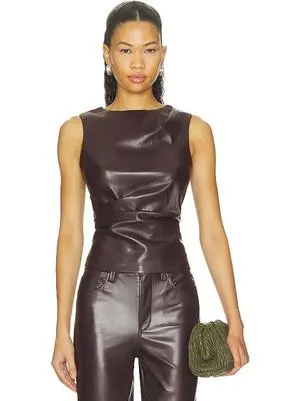 Joe's Jeans The Meg Faux Leather Top - Cabernet