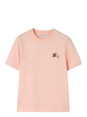 Burberry Burberry Logo Cotton T-shirt Pink