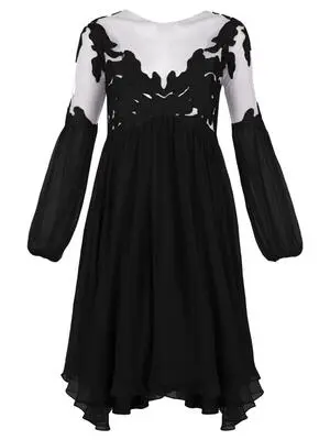 ALINA CERNATESCU Alina Cernatescu Hermia Embroidered Silk Chiffon Mini Dress
