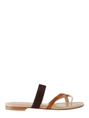 Manolo Blahnik Manolo Blahnik Susatri Suede Sandals Brown