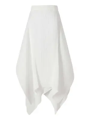 JW Anderson Asymmetric Plissé-crepe Midi Skirt - White