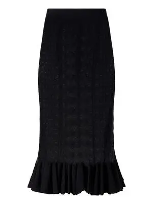 Dolce & Gabbana Ruffled Lace Midi Skirt - Black