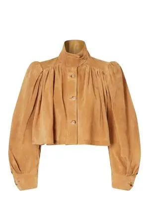 Chloé Cropped Suede Jacket - Brown