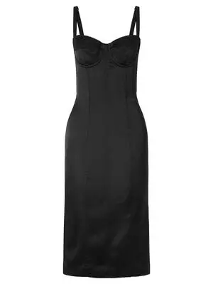 Dolce & Gabbana Paneled Bustier Midi Dress - Black