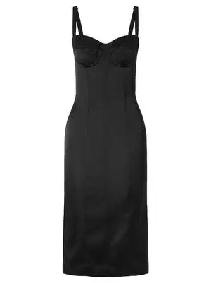 Dolce & Gabbana Paneled Bustier Midi Dress - Black