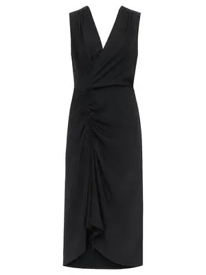 CALLAS MILANO Agnes Midi Wrap Dress - Black