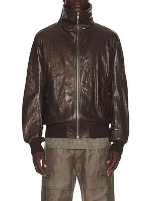 Rick Owens Dracuflight Leather Jacket - Grease