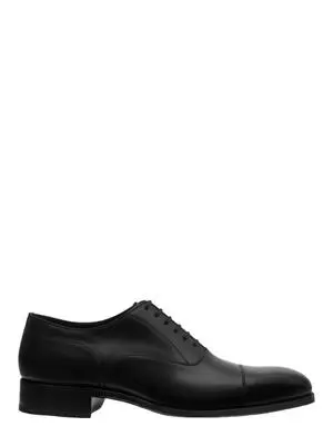 TOM FORD Burnished Claydon Lace-up Oxford Shoes - Black
