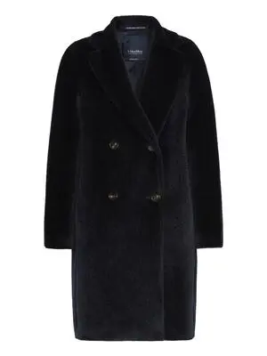 Max Mara Double Breasted Collared Coat - Midnight Blue