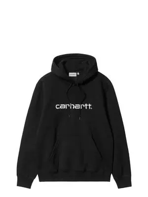 Carhartt Work In Progress Script Logo Kangaroo Hoodie - Black