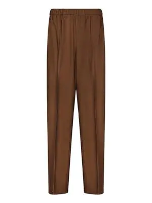 Fabiana Filippi Elasticated-waist Pressed-crease Trousers - Ebony
