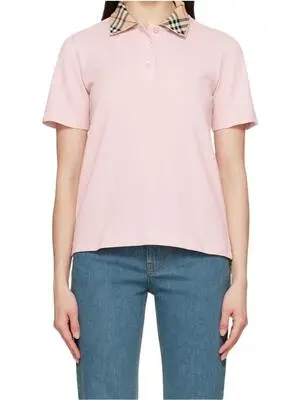 BURBERRY Burberry Embroidered Checked Collar Polo Shirt