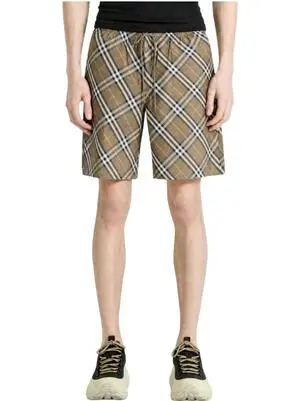 Burberry Checked Drawstring Swim Shorts - Nude