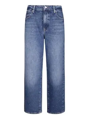7 For All Mankind High-waist Embellished Wide-leg Jeans - Blue