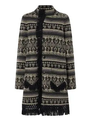 RALPH LAUREN RRL Wool And Cashmere-Blend Jacquard-Knit Sweater With Fringe Detailing