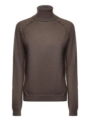 DONDUP Logo Plaque Roll-neck Jumper - Brown