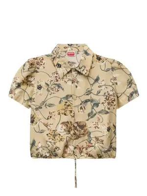 Kenzo Wildflower Print Silk Blouse - Light Brown