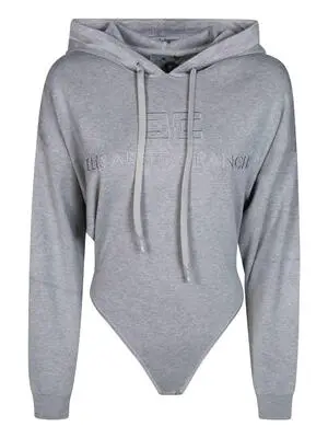 Elisabetta Franchi Hooded Bodysuit - Gray