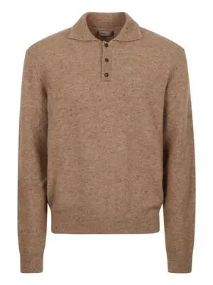 Herno Button-up Sweater With Ribbed Edges - Brown