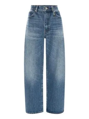 FRAME Whiskered Faded-effect Jeans - Blue
