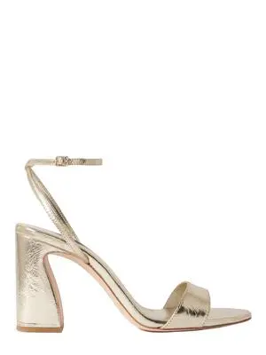LOEFFLER RANDALL Metallic Crinkled-leather Sandals - No