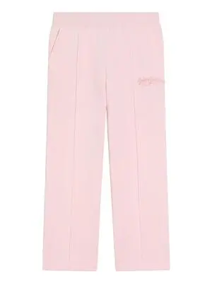Dolce & Gabbana Wide-leg Trousers With Embroidered Logo - Pink
