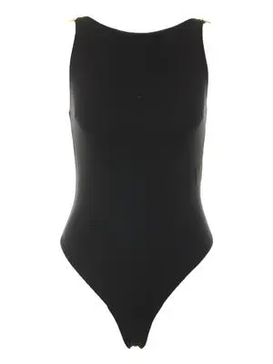 Elisabetta Franchi Logo-plaque Sleeveless Bodysuit - Black
